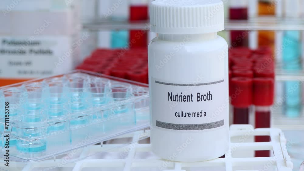 Vidéo Stock Nutrient Broth, Culture Media in bottle, Culture media used ...
