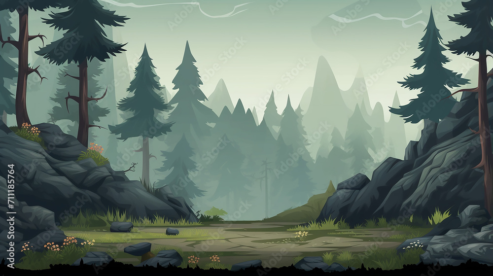 forest game background 2d application design Stock Illustration | Adobe ...