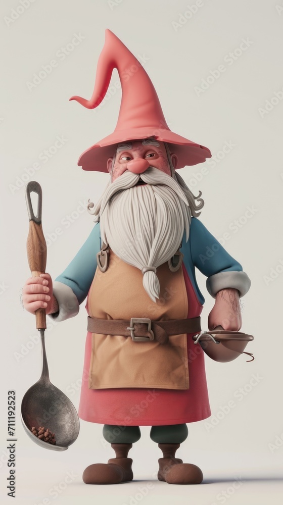 Cartoon digital avatars of Culinary Wizard with Apron Holding a Spatula ...