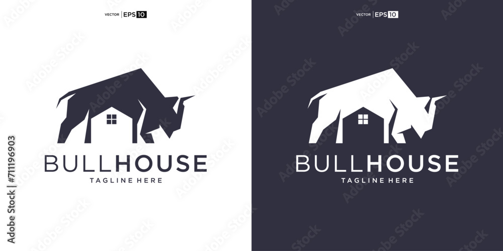 Bull House Logo Design inspiration, brand identity logos vector, modern ...