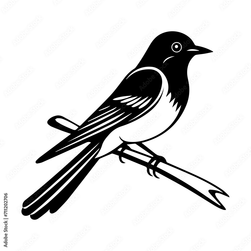 Black drongo bird silhouette logo svg vector, drongo icon illustration ...