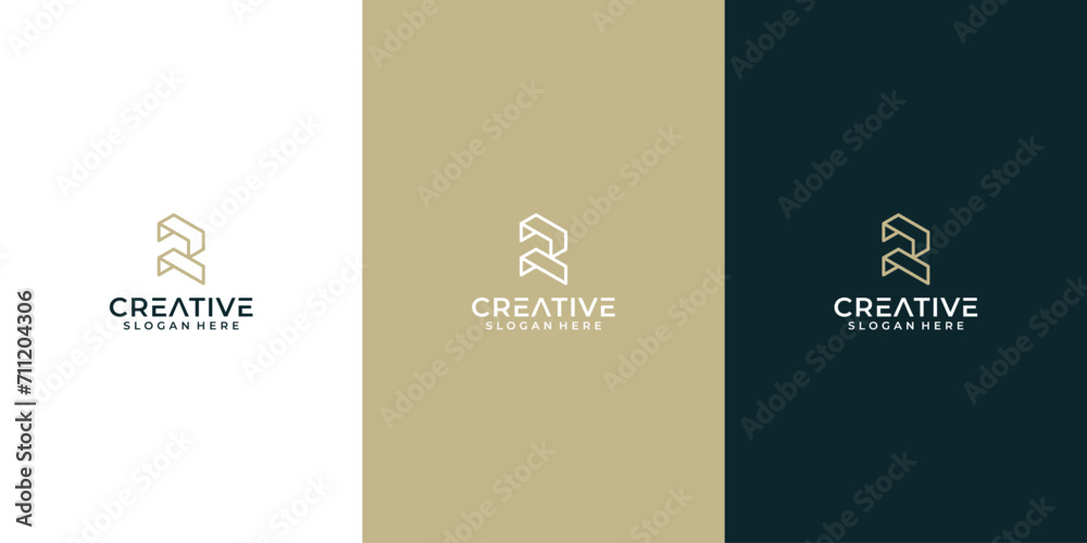 Letter r logo design vector template, r line logo Stock Vector | Adobe ...
