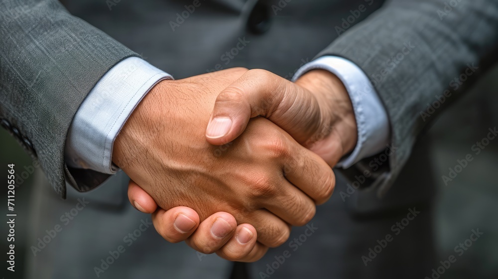 Professional Connection: Business Handshake in Classic Suits, corporate ...