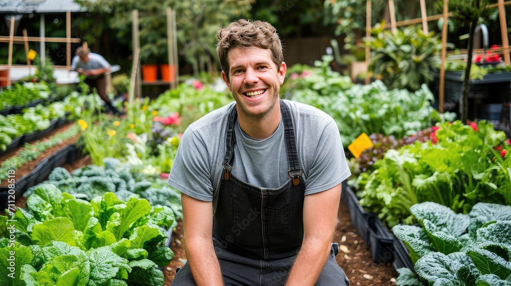 With each stroke of his hands, the man shapes his backyard garden into ...