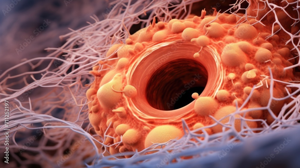 Magnified image depicting the intricate process of sensory organ ...