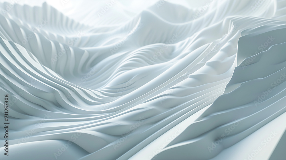 An exquisite image featuring a dynamic flow of white abstract fabric ...