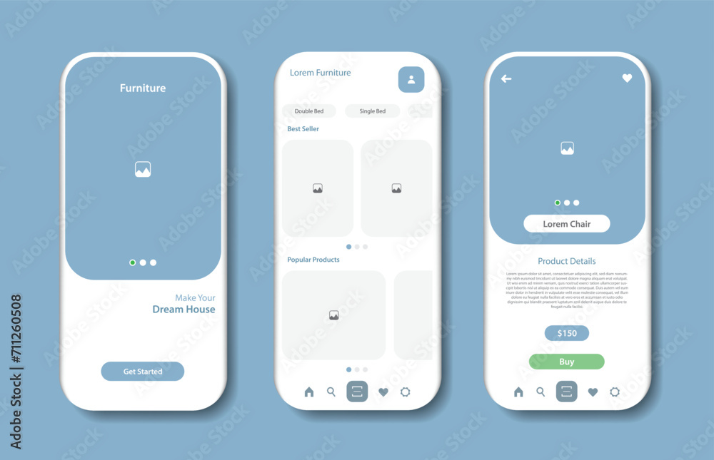 Application to buy furniture. Collection of online furniture store ...
