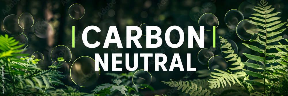 Net zero and carbon neutral concept. Carbon Neutral text in bubbles ...