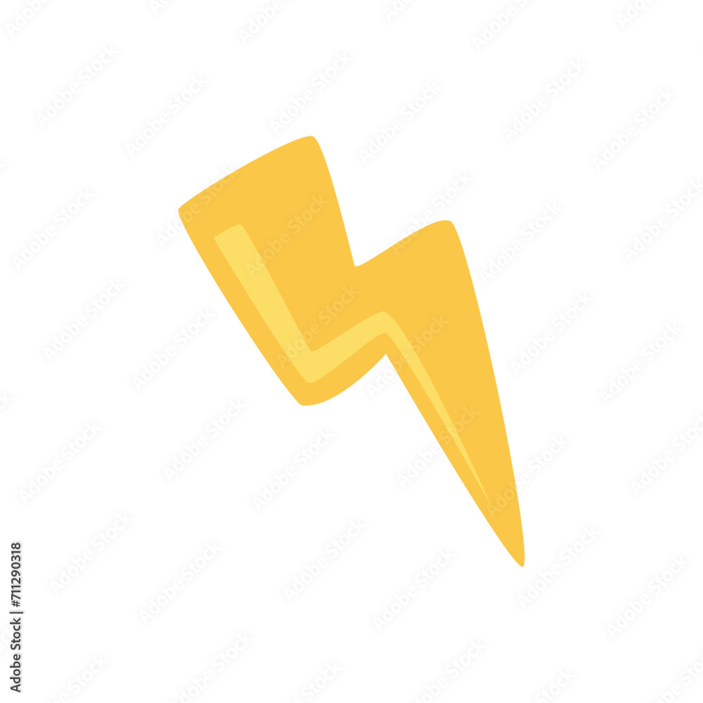 vector cute lightning bolt sticker, printable weather clipart vector ...