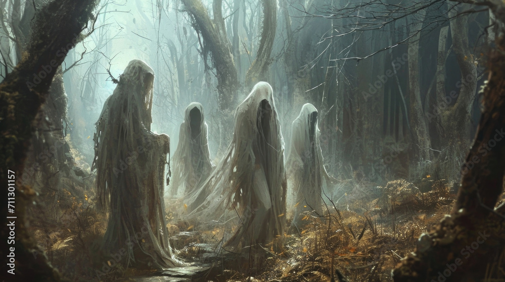 The ethereal beings, with their tattered robes and hollow eyes, seem to ...