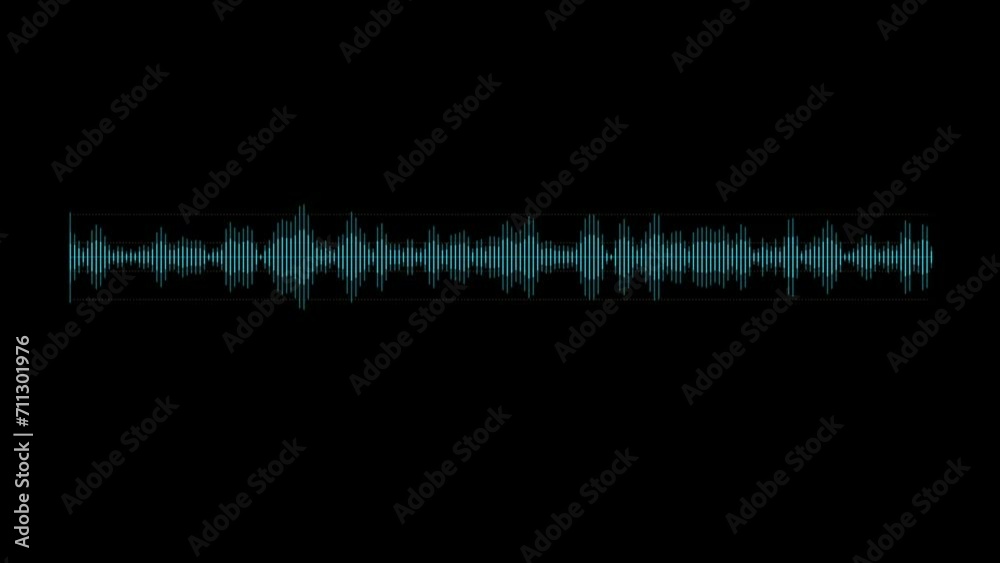 Isolated Blue Sound Wave Graphics on Black Background. Visualization of ...