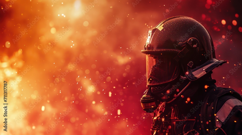 A fire-fighting background with ample copy space for text, showcasing a ...