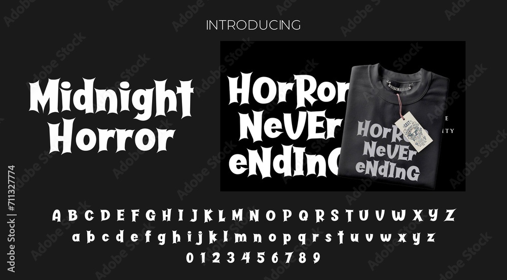 Midnight Horror typhography font poster alphabet fonts. Vintage modern ...
