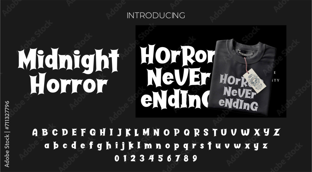 Midnight Horror typhography font poster alphabet fonts. Vintage modern ...