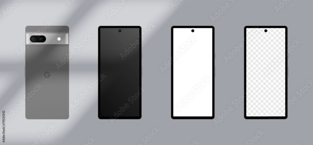 Google Pixel 8 Pro phone icons. Rear, front and side views. Editorial ...