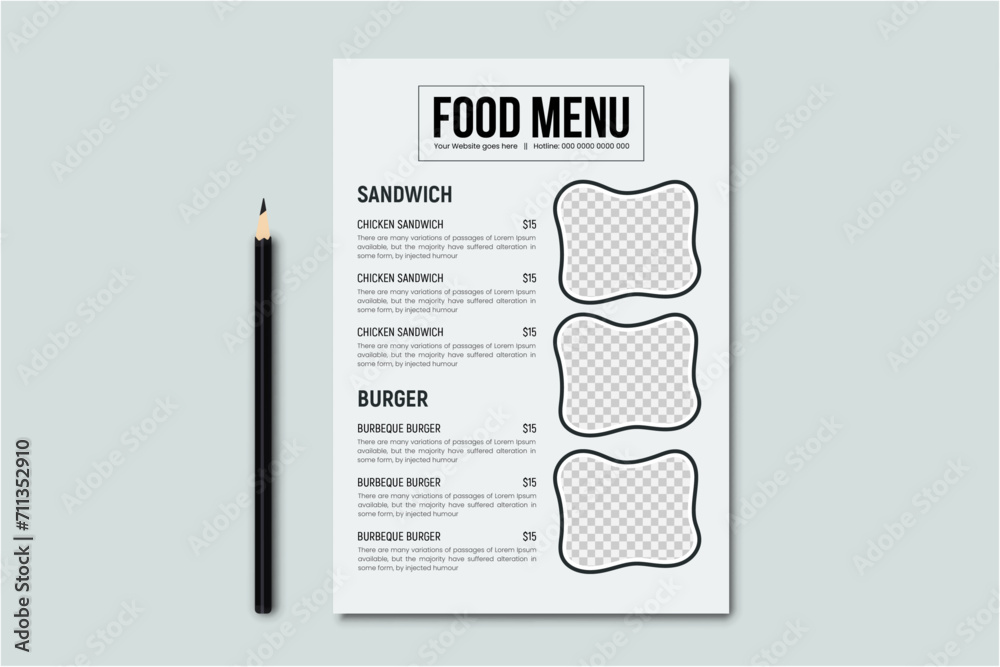 luxury Food Menu Design template Layout for restaurant Stock Vector ...