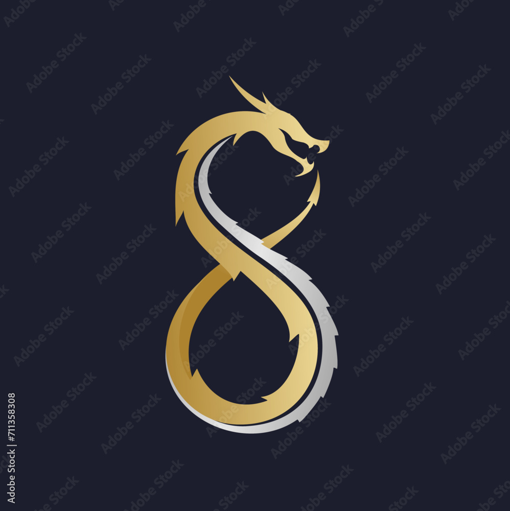 infinity dragon logo design. Stock Vector | Adobe Stock