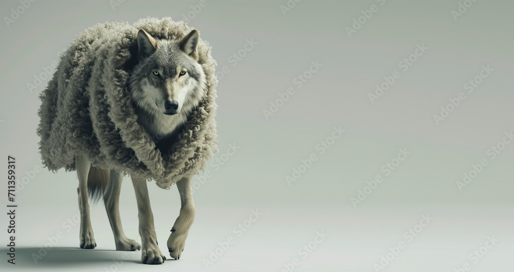 A wolf in sheep's clothing, Enigmatic Wolf Draped in a Luxurious Fur ...