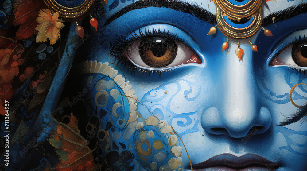 Lord krishna creative portraits Stock Illustration | Adobe Stock