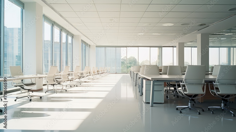 computer empty office background illustration laptop files, documents ...