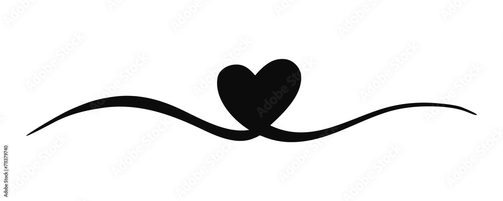 Heart Valentine's Day swash hand painted with brush and ink. Png ...