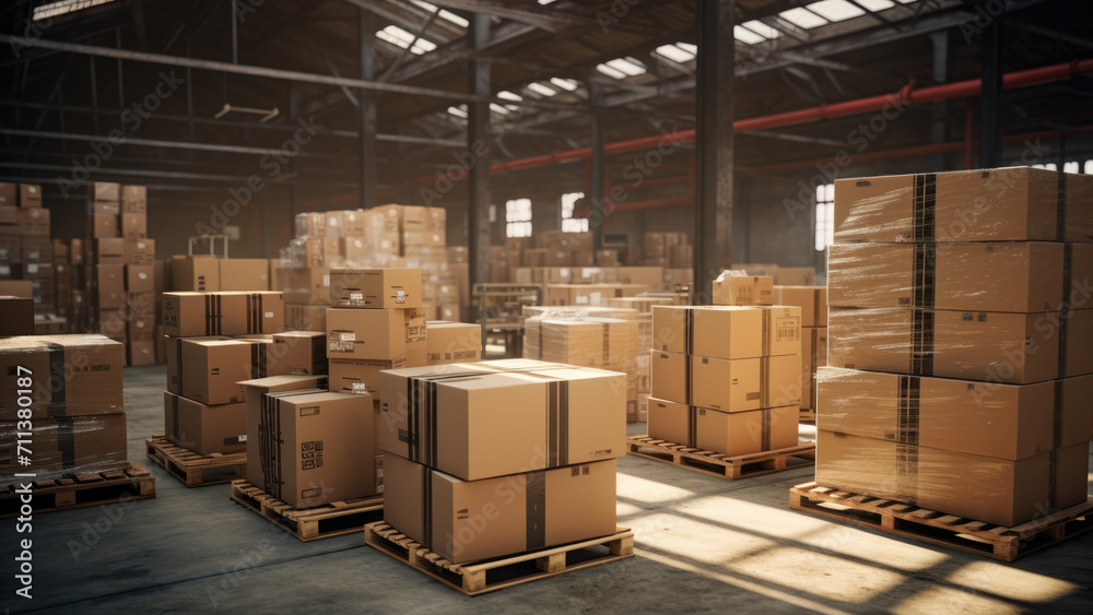 Stacked and Sorted: Warehouse Chronicles Stock Photo | Adobe Stock