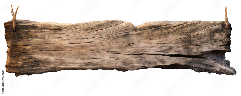 Empty rotten wood banner sign on transparent background Generative Ai ...