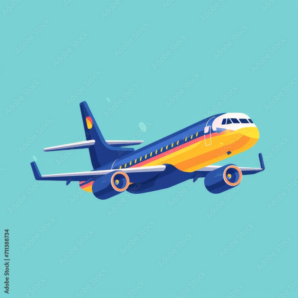 Illustration of an airplane. Simple vector art of a beautiful expensive ...