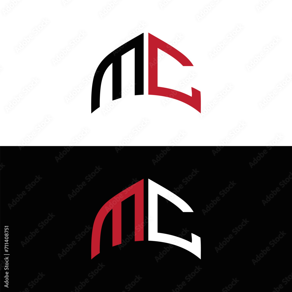 MC logo. M C design. White MC letter. MC, M C letter logo design. Initial letter MC linked ...
