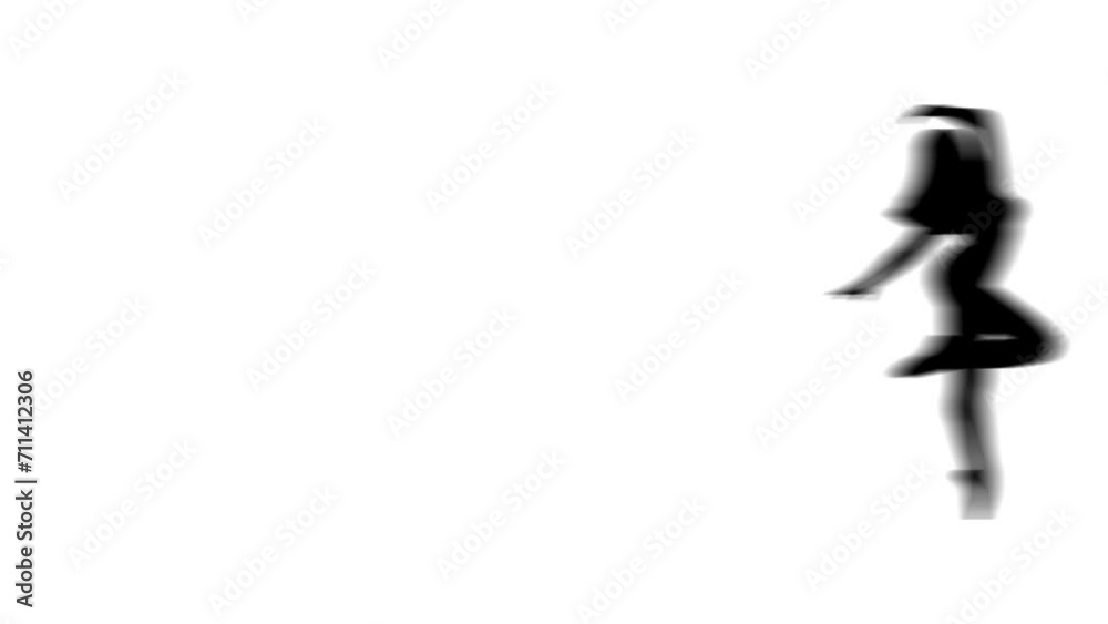 Animation set, ballerina symbol. Animations: transparency, zooms ...