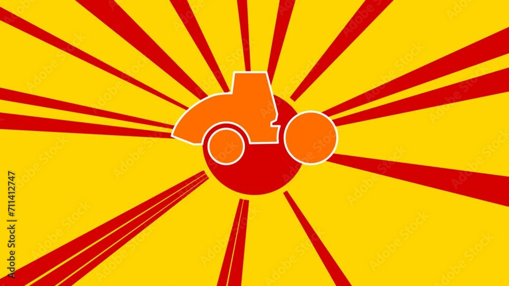 Vidéo Stock Road roller symbol on the background of animation from ...