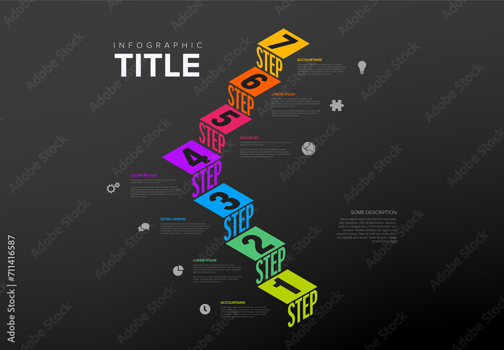 Dark isometry steps template in two directions - multipurpose ...