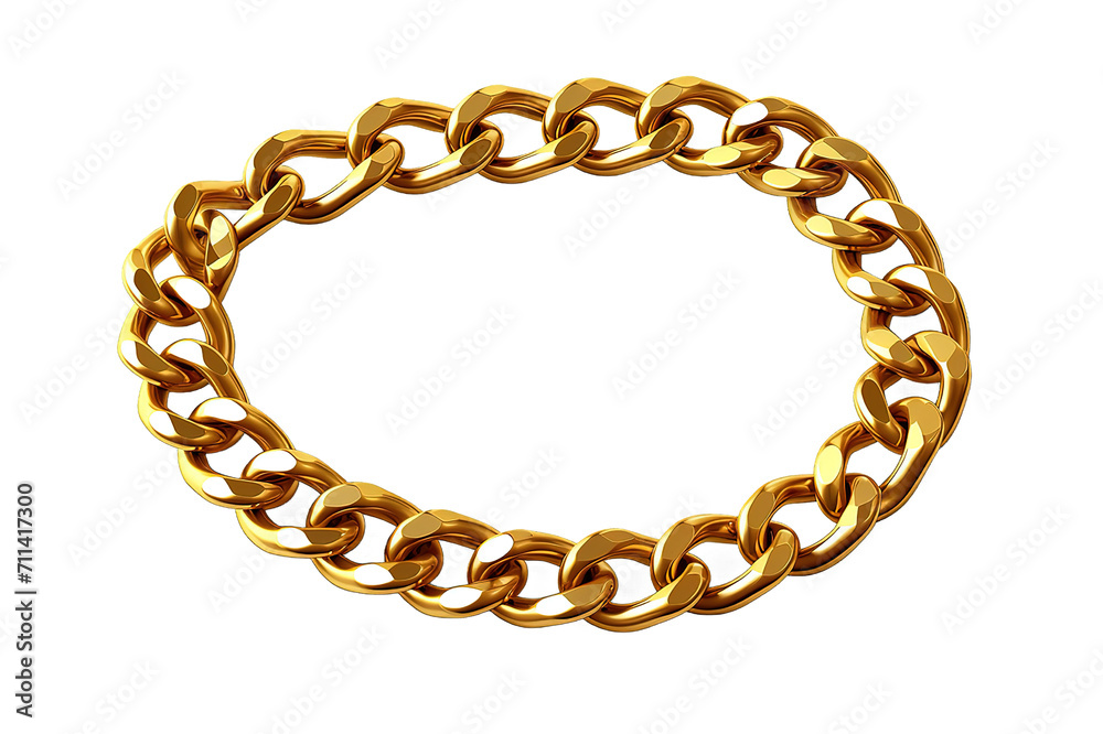Realistic gold circle frame chain texture. Golden round chains link ...