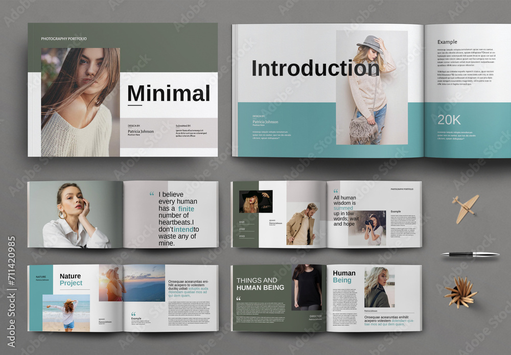 Minimalist Portfolio Layout Stock Template | Adobe Stock
