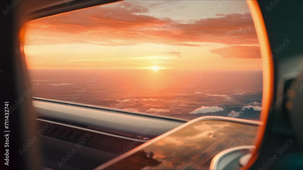 Vidéo Stock The private jet window serves as the perfect canvas for the ...