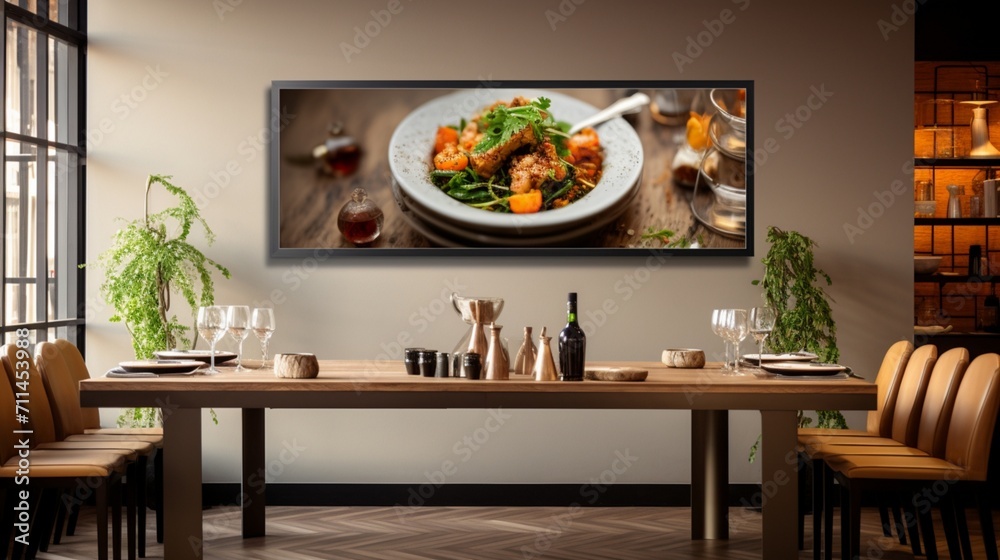 An exquisite banner displaying a gourmet dining experience, beautifully ...