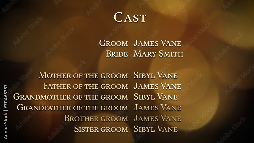 Wedding End Credits Stock Template | Adobe Stock