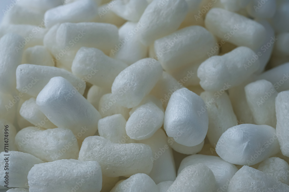 Biodegradable packing peanuts. Void fill chips. Packaging Chips. Stock ...