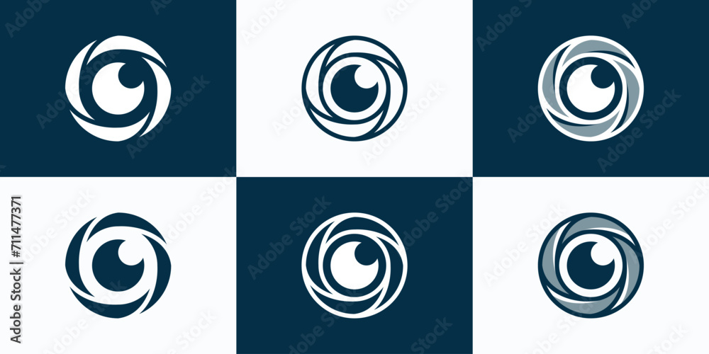 Vector logo design icon collection illustration of lens shape ...