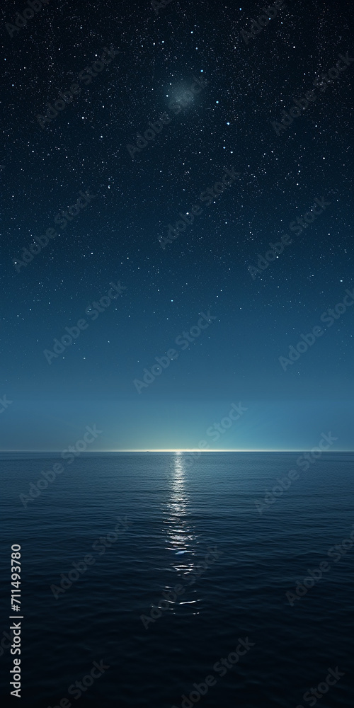 light blue beach covered with colored glowing glass, fluorescent ocean ...