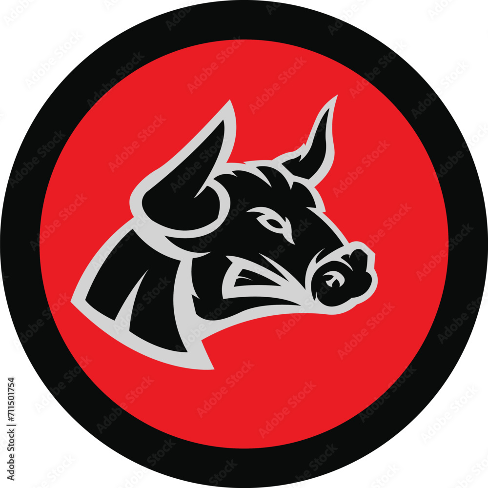 Bull logo designs - Brave Bull head mascot Logo design. Bull head ...