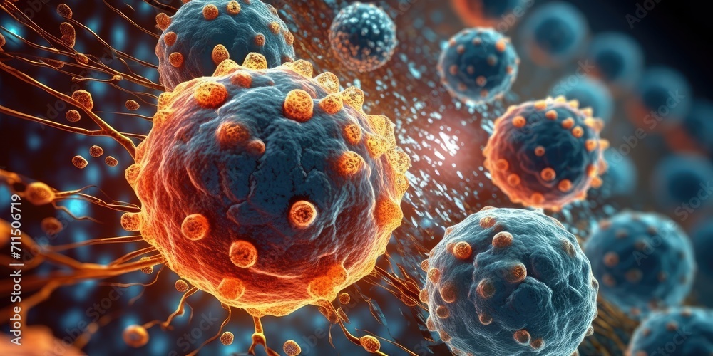 Human cell or Embryonic stem cell, Cells of the body under a microscope ...