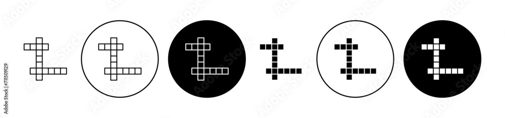 Crossword Vector Illustration Set. Cross word thinking games sign ...
