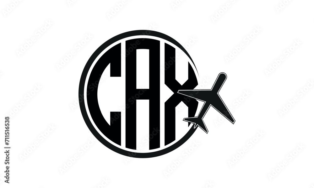 CAX three initial letter circle tour & travel agency logo design vector ...