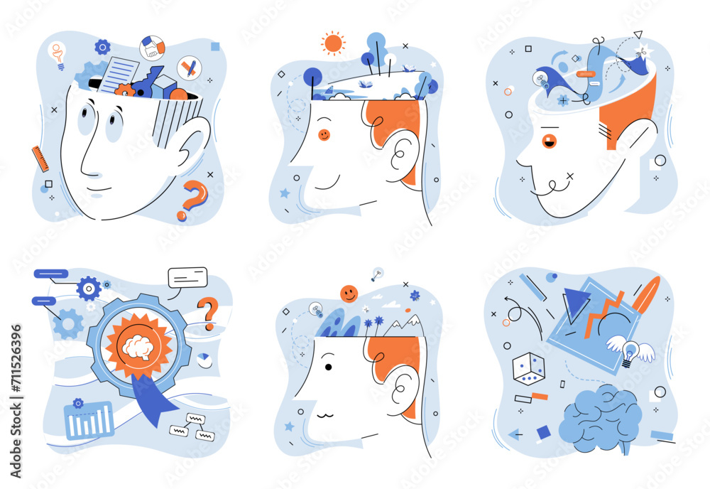 Positive thinking. Vector illustration. The positive thinking metaphor ...