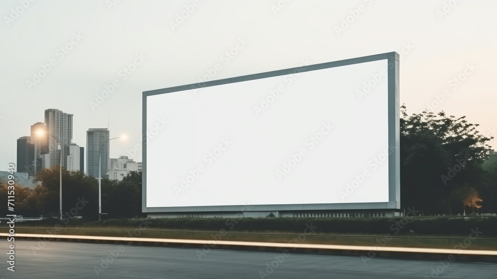 blank billboard mockup in urban area with plain white screens Stock ...