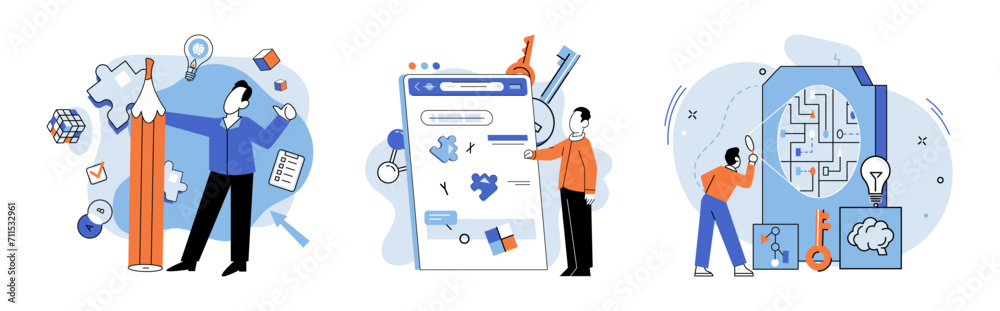 Logical thinking. Vector illustration. It cultivates awareness biases ...