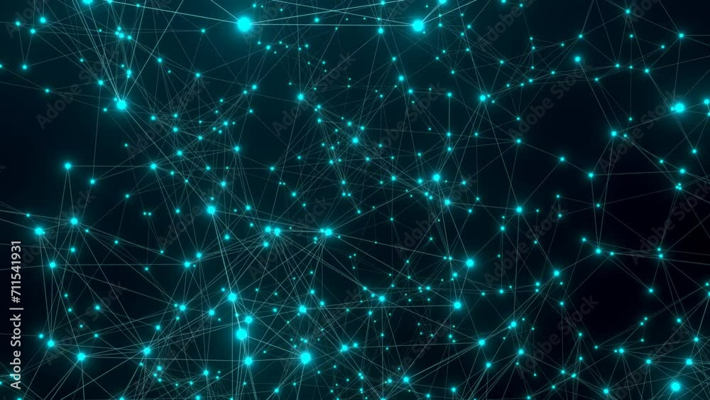 Vidéo Stock Polygon network in blue. Abstract plexus, science ...