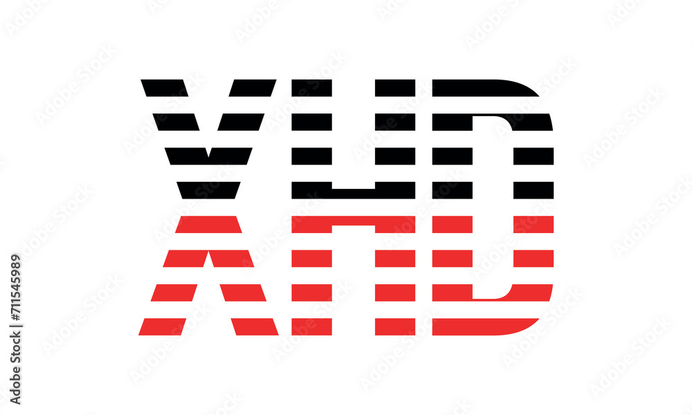 XHD three initial letter iconic line negative space minimal logo design ...