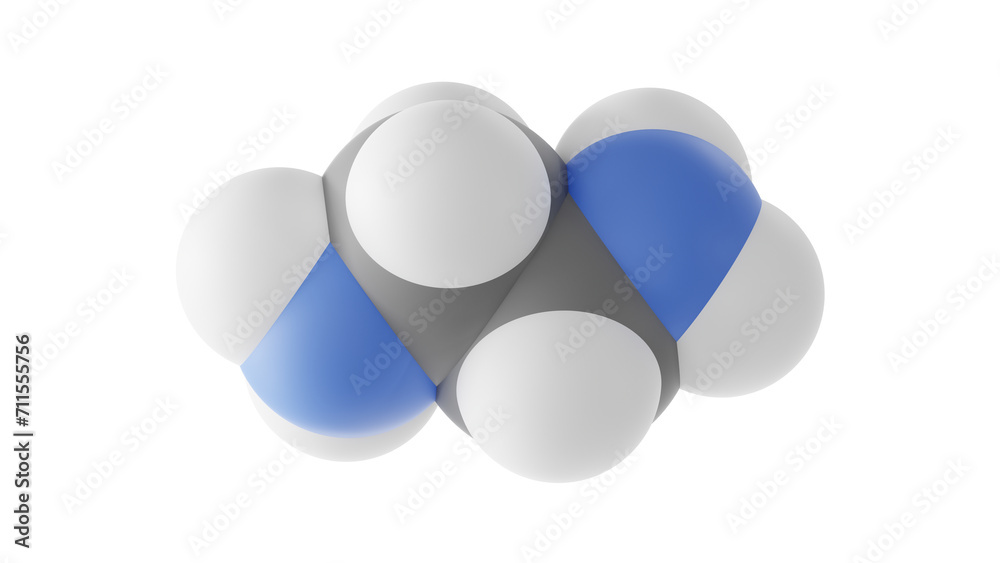 ethylenediamine molecule, edamine, molecular structure, isolated 3d ...